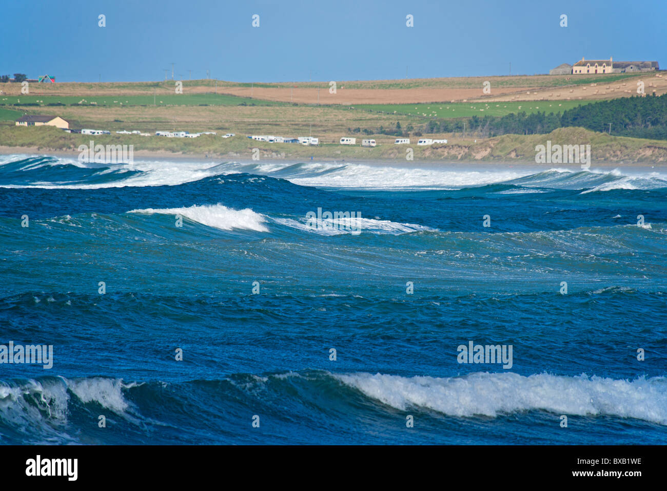 Dunnet Bay, caravans, Thurso, Highland Region, Scotland, September ...
