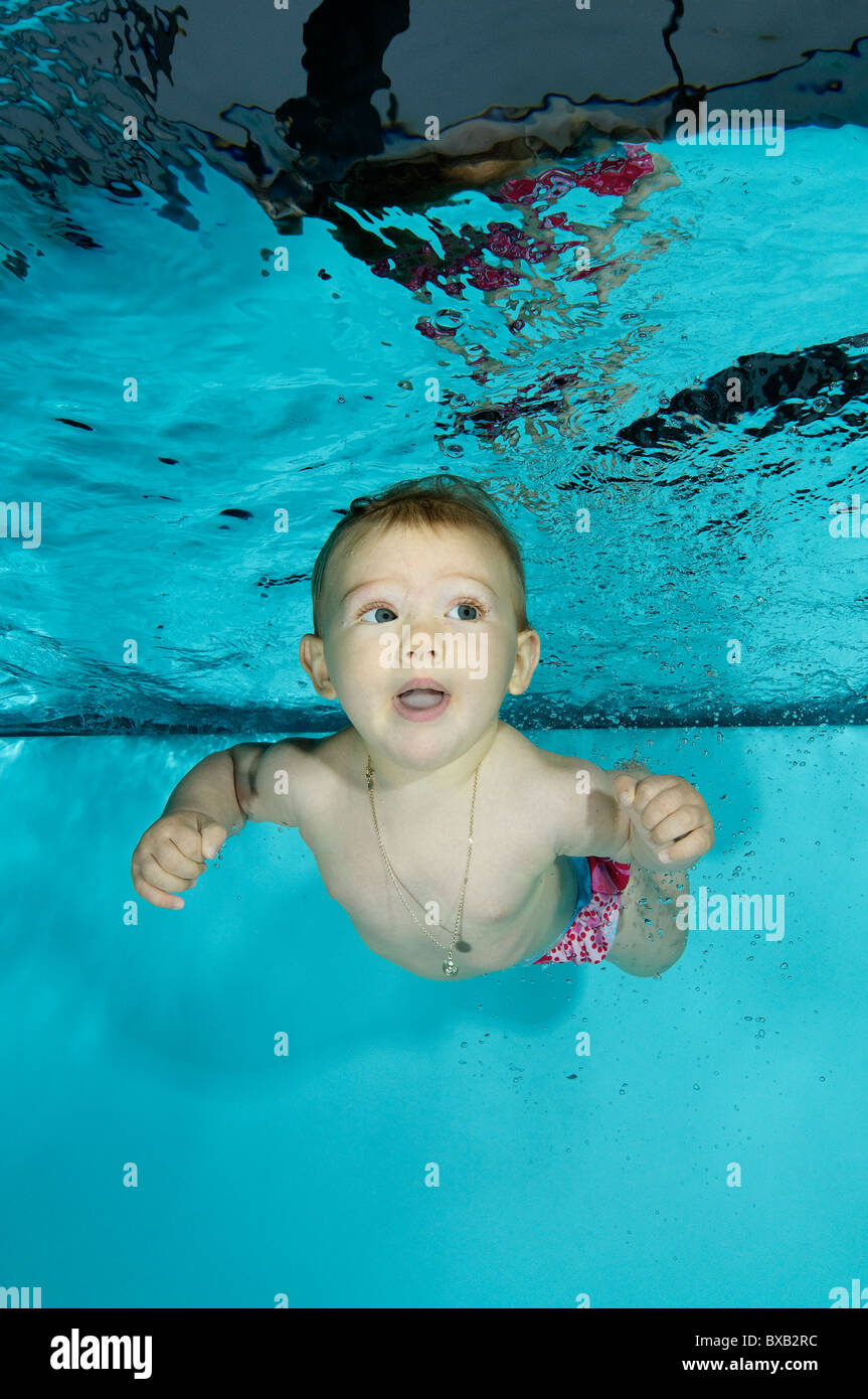 Babyswimming, Baby diving underwater in Pool and having fun, Baby water ...