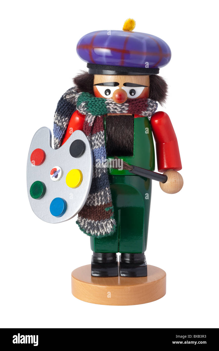 Artist Nutcracker isolated on a white background Stock Photo - Alamy