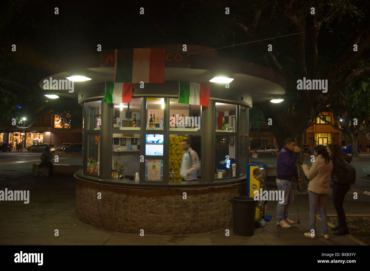 Drinks stall at Piazza Cairoli central Messina city Sicily Italy Europe ...