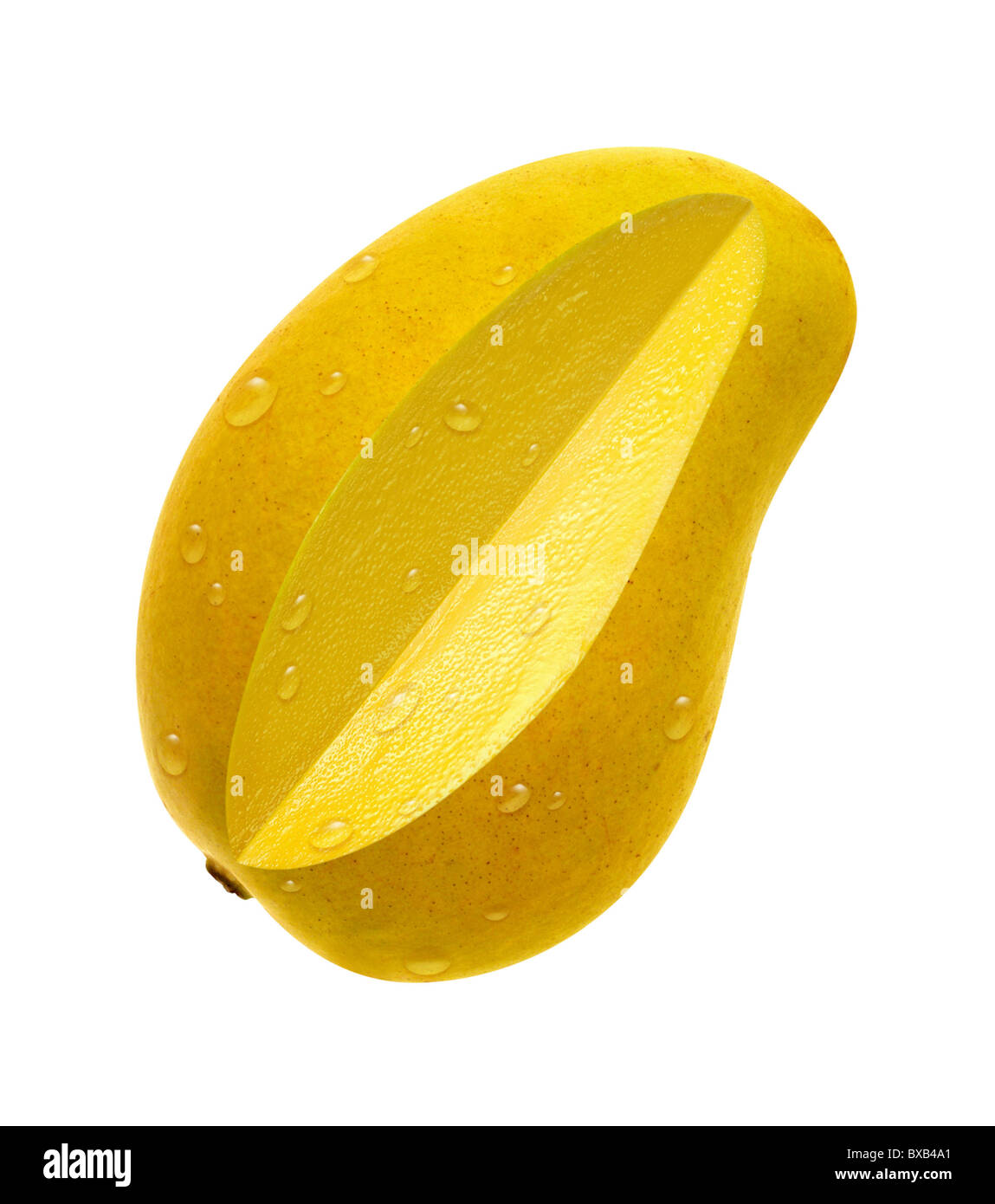 Ataulfo Mango Slice isolated on a white background Stock Photo - Alamy