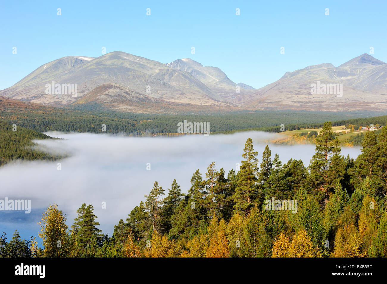 Mountain range and valley Stock Photo - Alamy