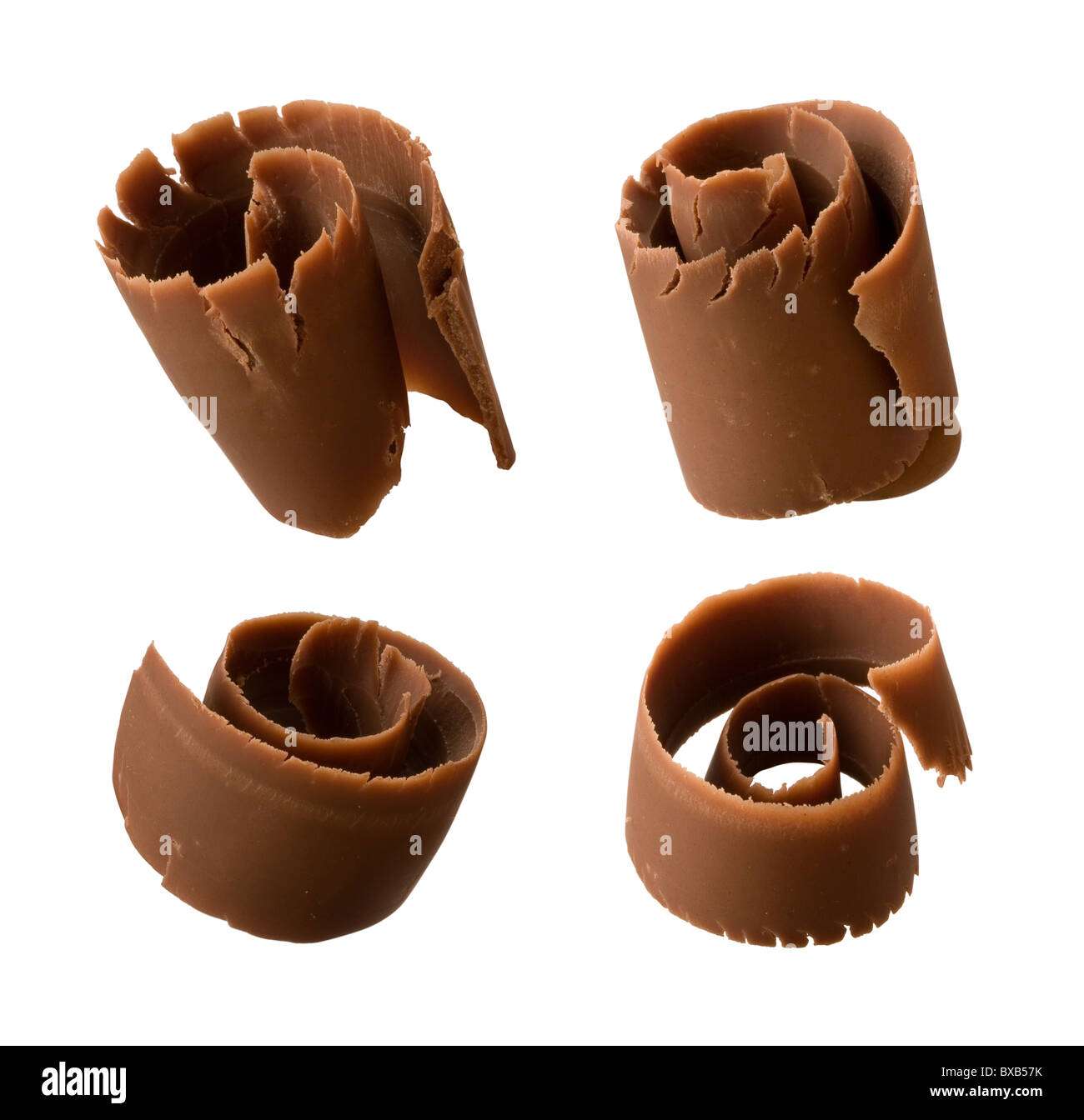 Chocolate Curls isolated on a white background Stock Photo - Alamy