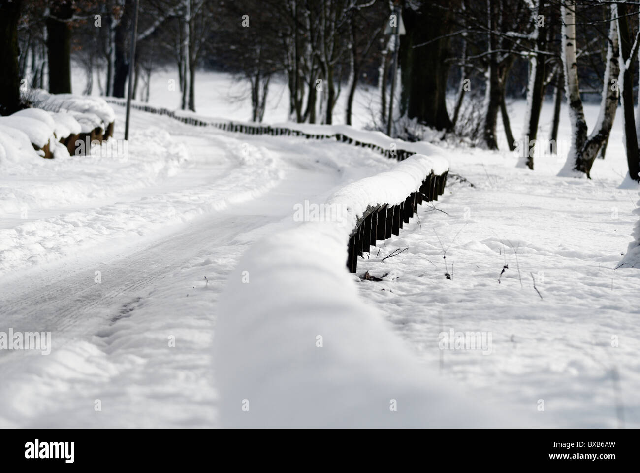 winter scene road track Stock Photo - Alamy