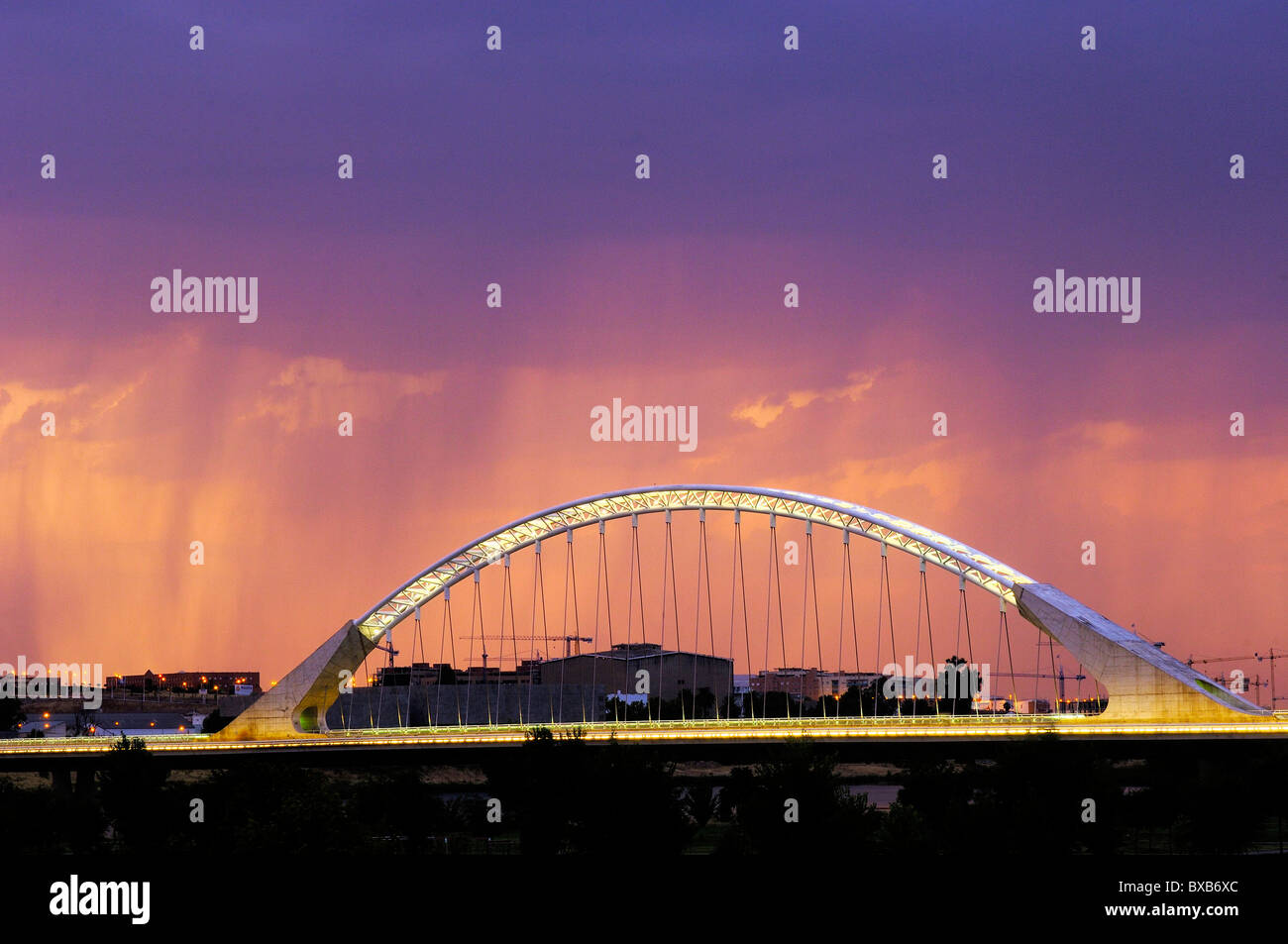 Lusitania bridge over Guadiana River. Mérida. Badajoz province. Ruta de ...