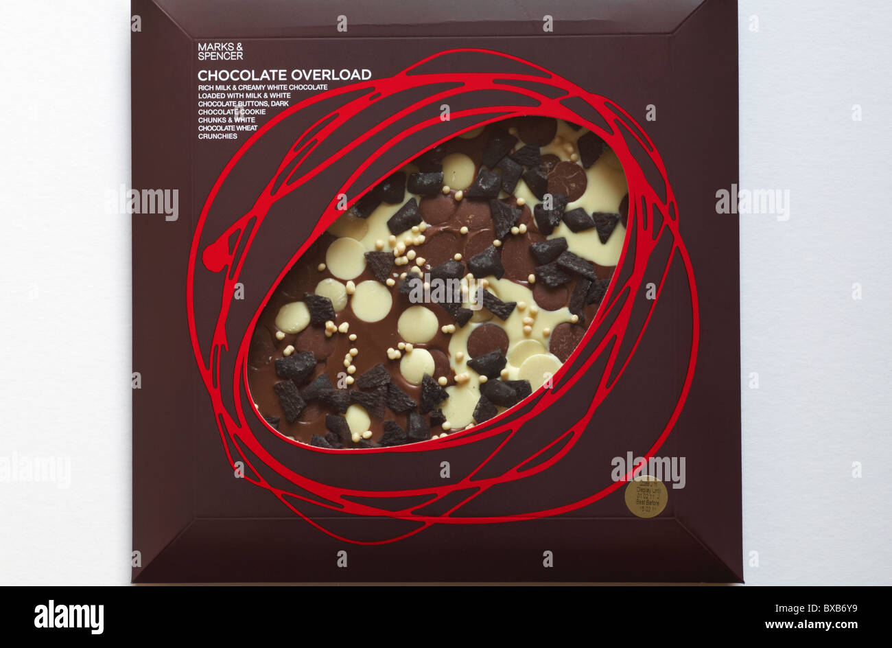 Marks & Spencer Chocolate overload on white background Stock Photo - Alamy