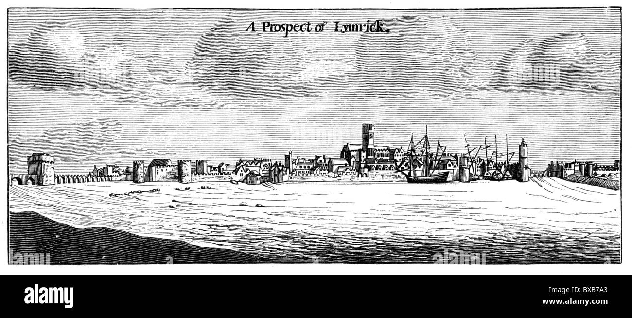 A Prospect of Limerick as seen from the sea; Black and White ...