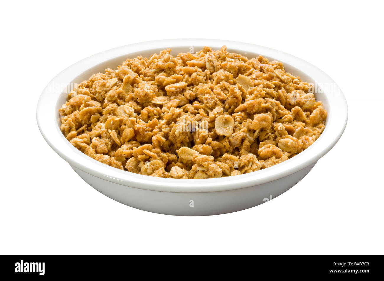 Granola in a Bowl isolated on a white background Stock Photo - Alamy