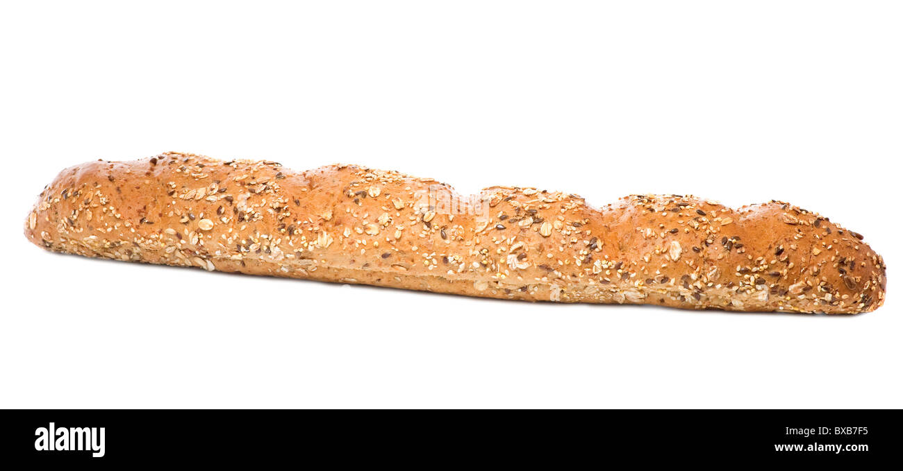 white long loaf isolated on white background Stock Photo - Alamy