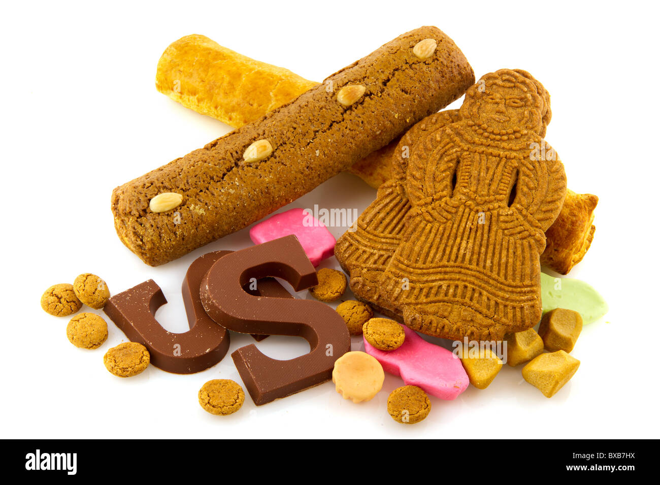 Typical Dutch delicacy for the Sinterklaas holidays isolated over white ...