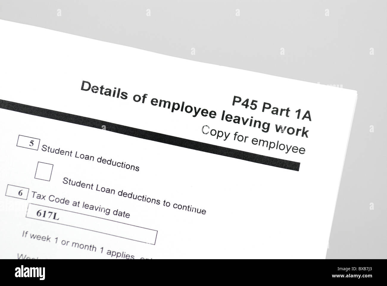 Employment record on white p45 hi-res stock photography and images - Alamy