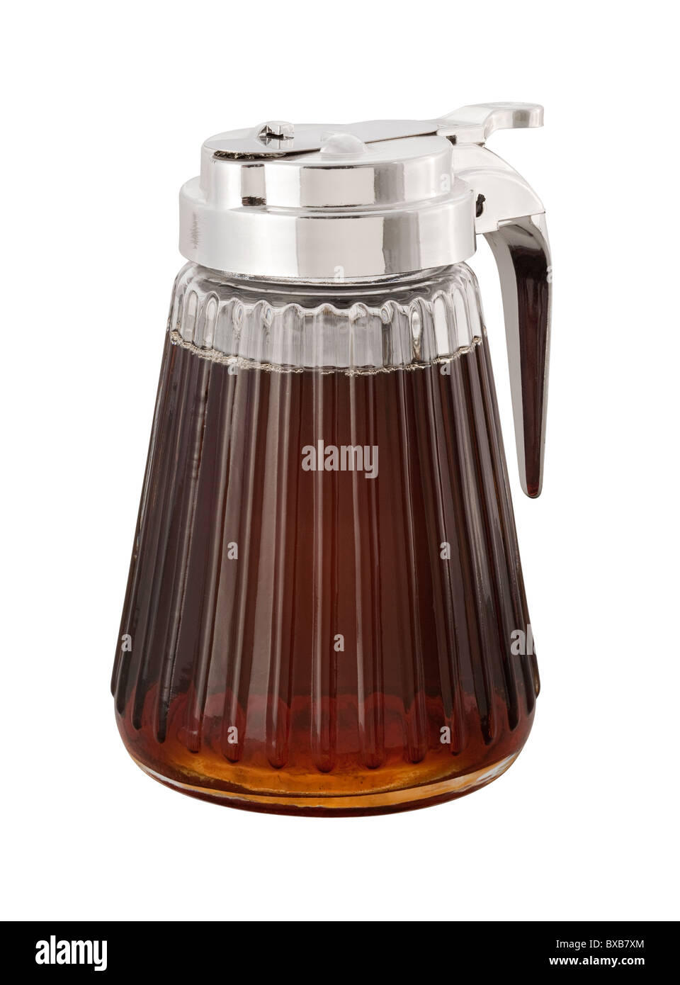Maple Syrup and dispenser isolated on a white background Stock Photo ...