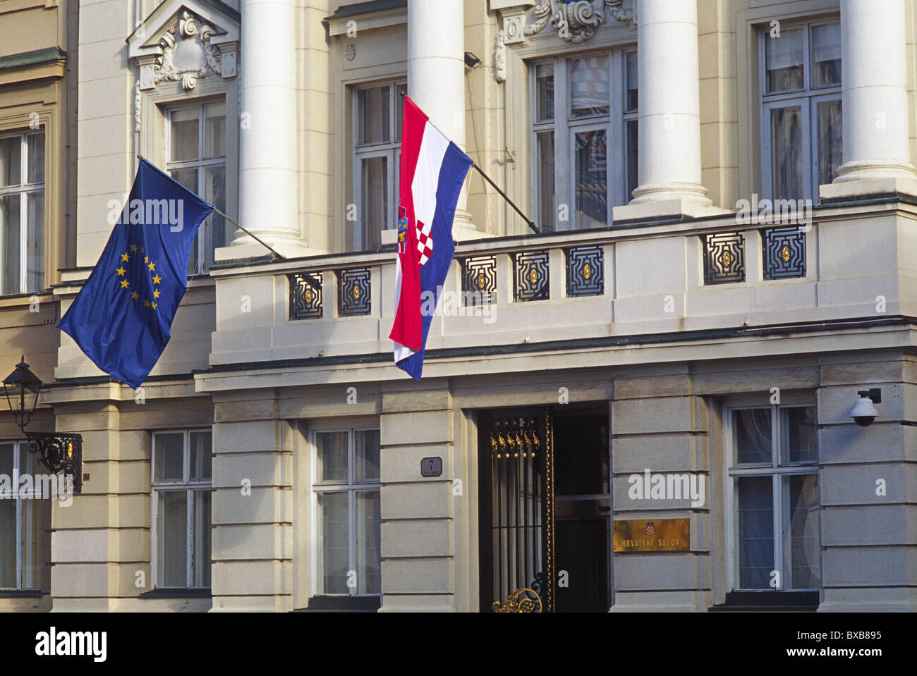 Entrance, Croatian parliament building, Zagreb, Croatia Stock Photo - Alamy