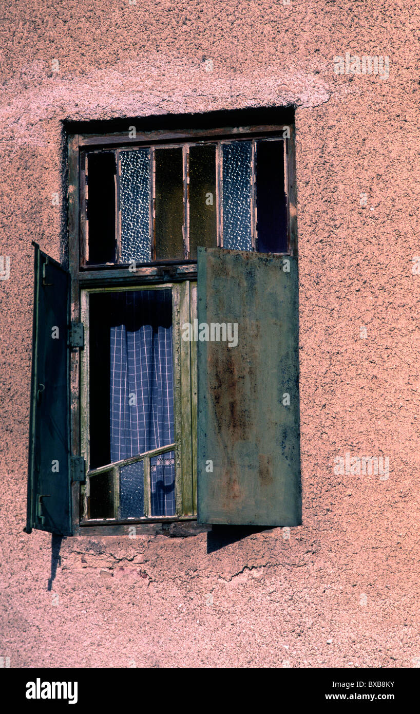 Old ruined wooden window and wall Stock Photo - Alamy