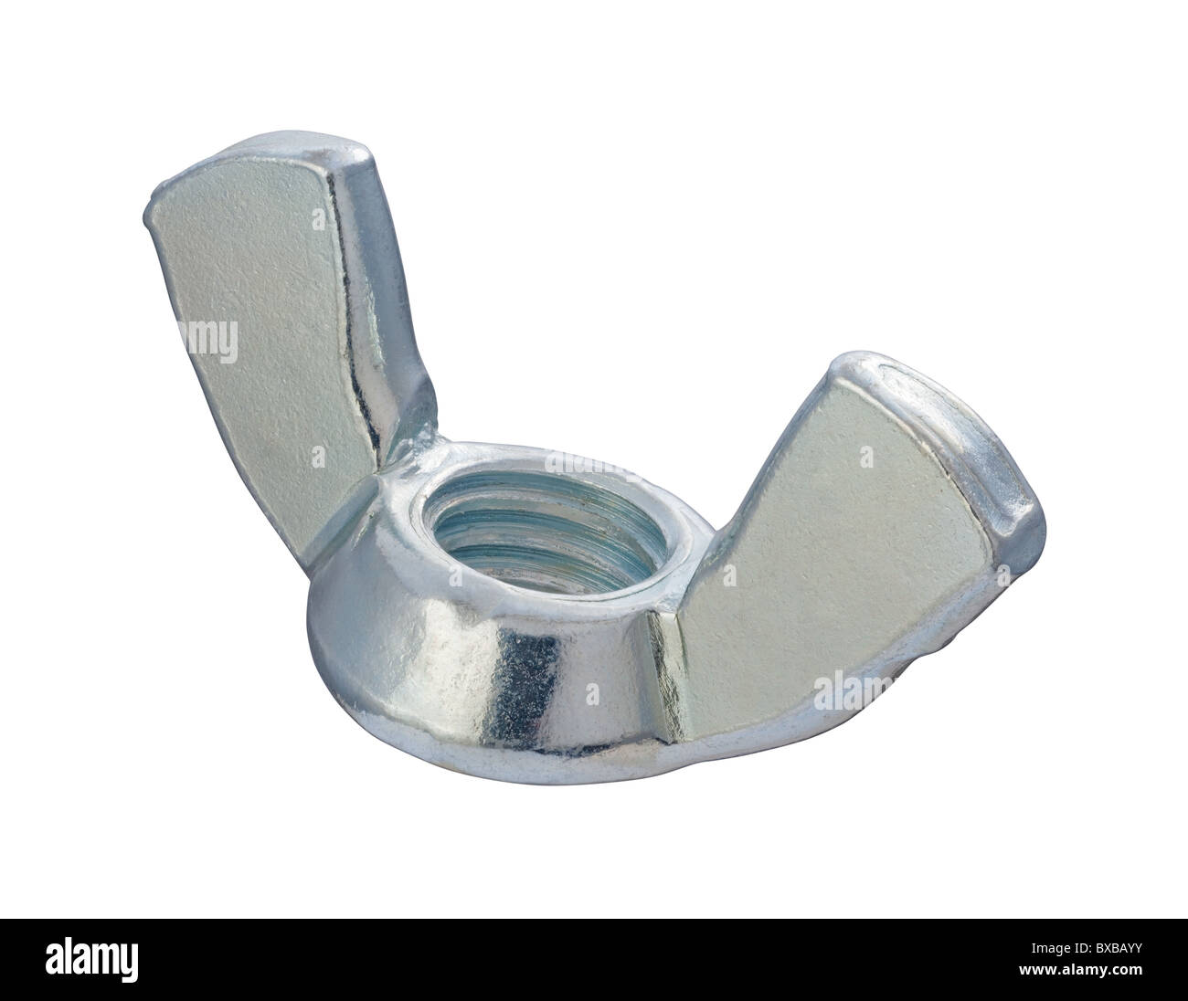 Wing Nut Isolated on a white background. Full focus front & back Stock ...