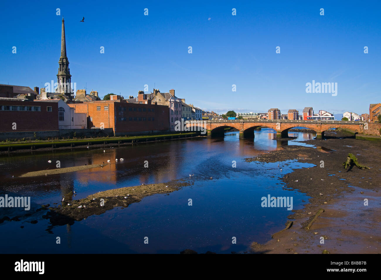 Ayr, town centre, bridge, river ayr, Ayrshire, Strathclyde, Scotland ...