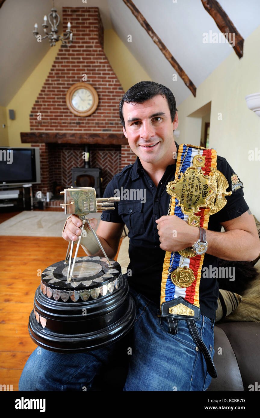 Boxing champion Joe Calzaghe at home near Blackwood, South Wales ...