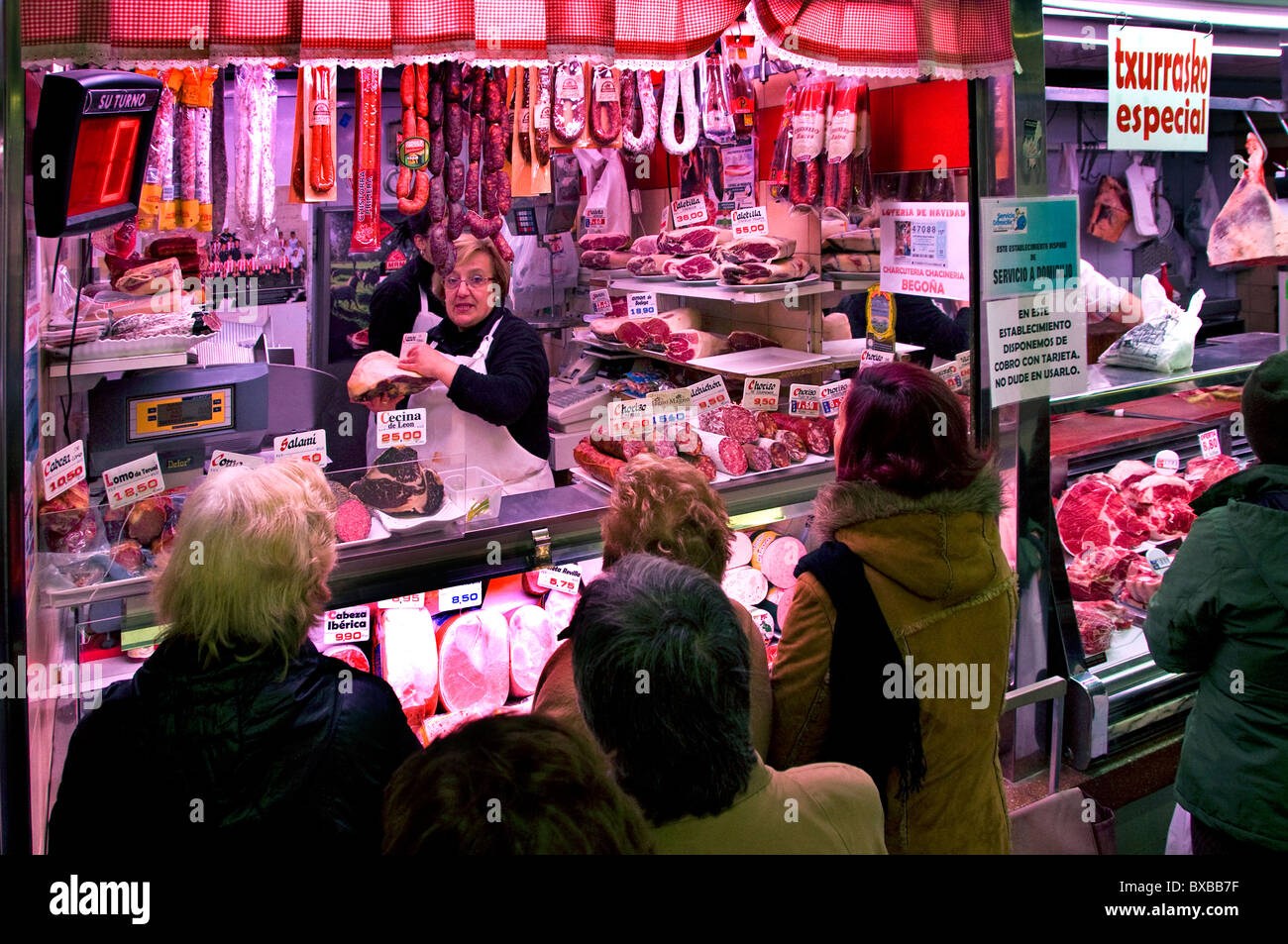Bilbao Butcher Market Mercado de la Rivera Spain Spanish Basque Country ...