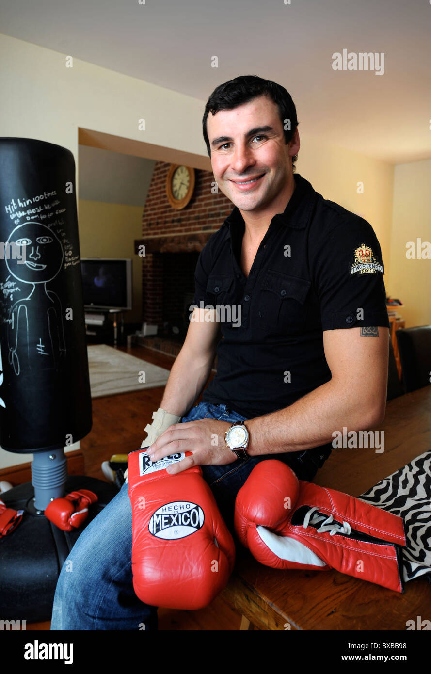 Boxing champion Joe Calzaghe at home near Blackwood South Wales 2008 ...