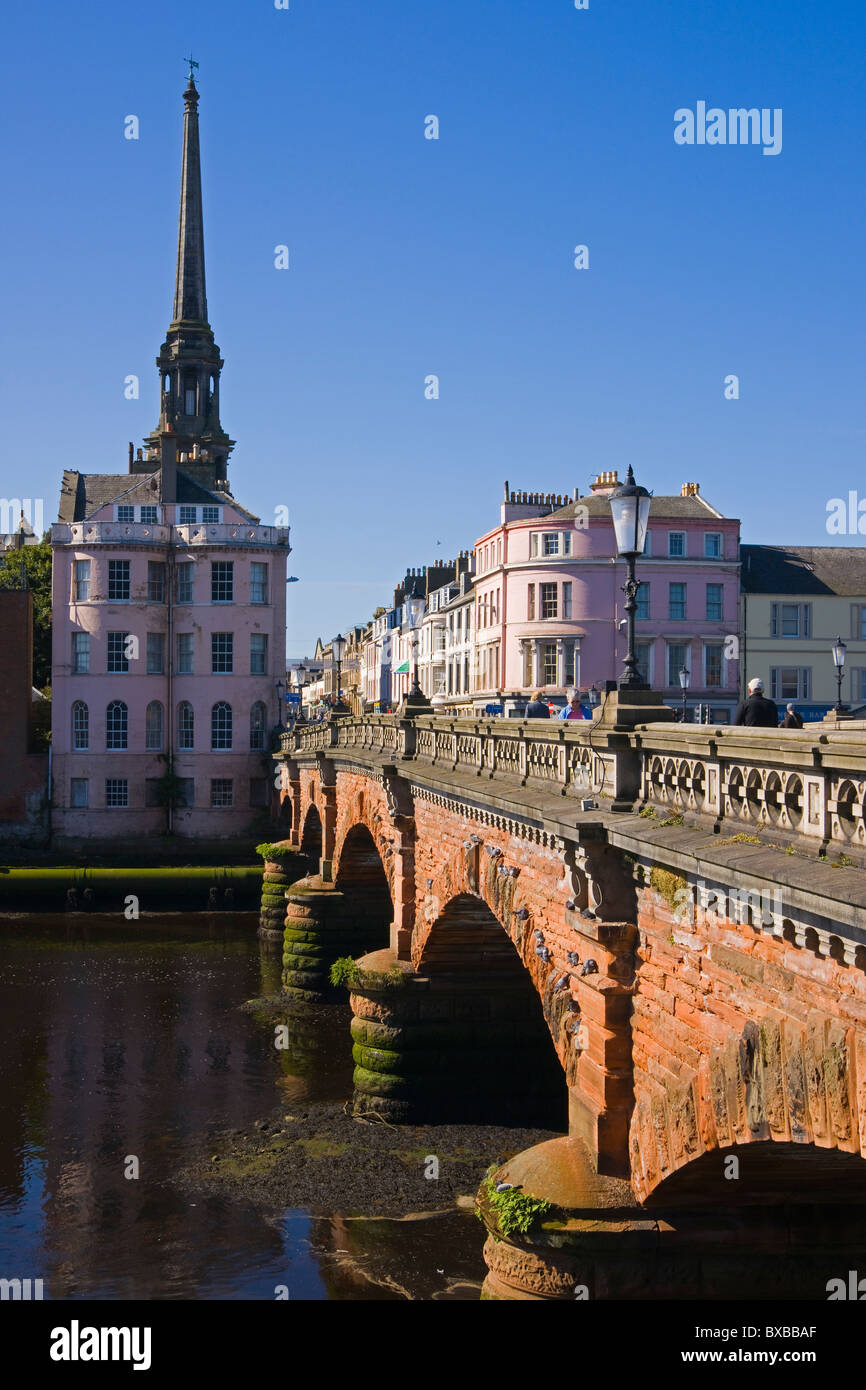 Ayr, town centre, bridge, river ayr, Ayrshire, Strathclyde, Scotland ...