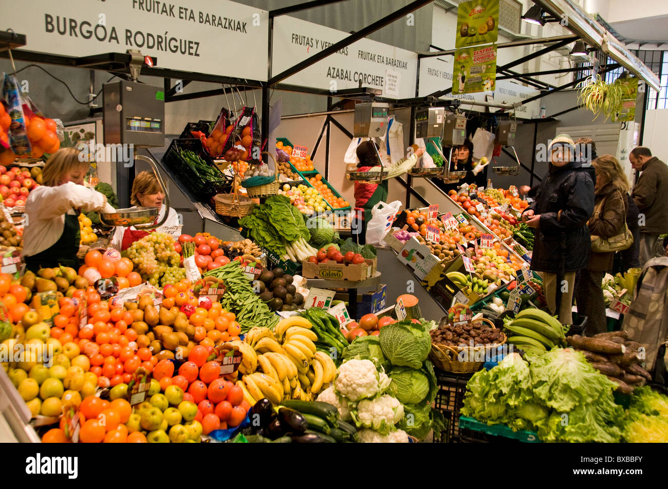 Bilbao Market Mercado de la Rivera Spain Spanish Basque Country Stock ...