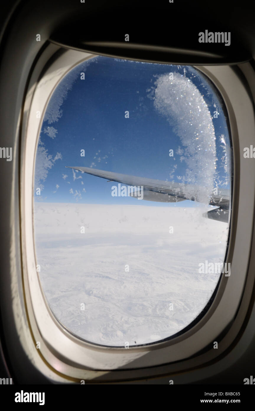 Jet plane window view over America Stock Photo - Alamy