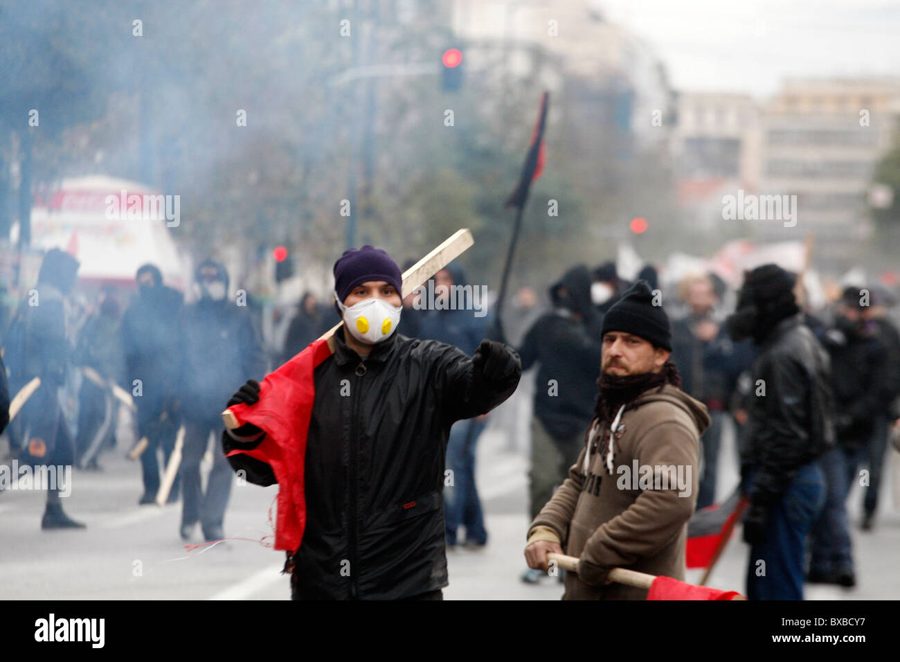 Protesters clash with the riot police, throw petrol bombs and stone ...