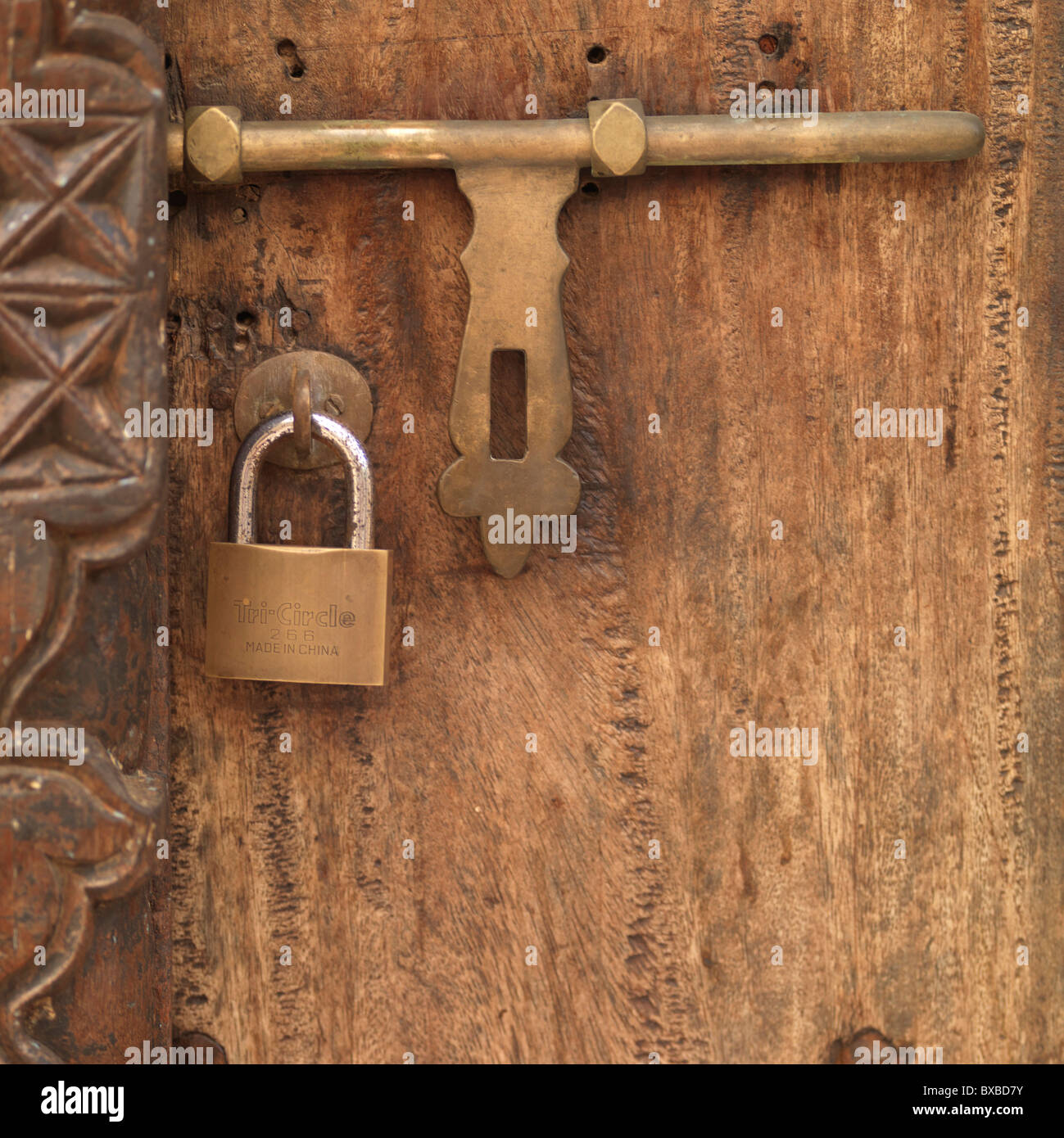 Padlock on door in Lamu Town, Kenya Africa Stock Photo - Alamy