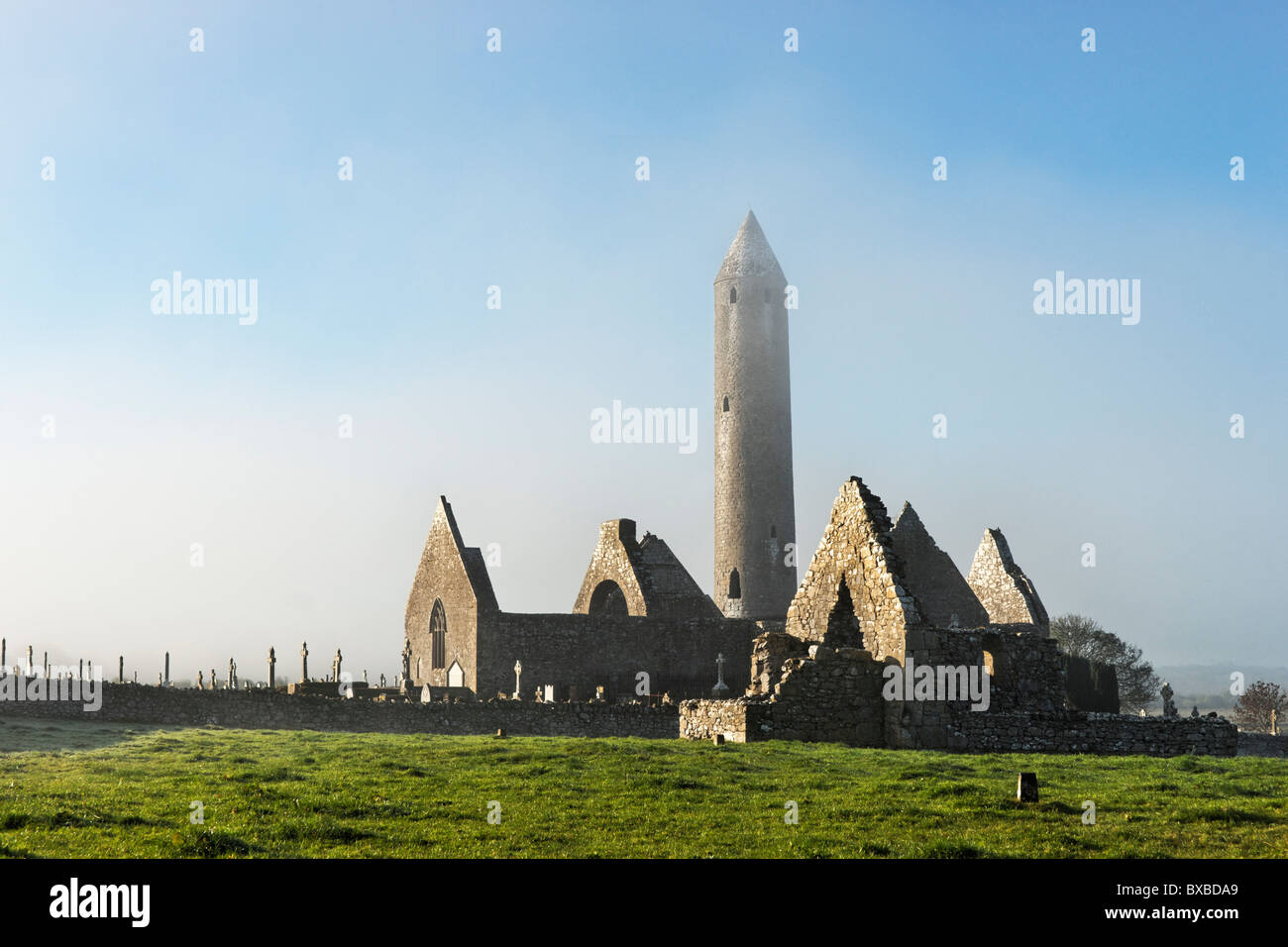 Kilmacduagh Monastery and Round Tower, The Burren, County Galway ...