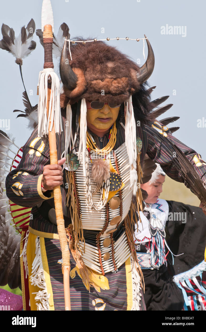 Adult male dancer, Pow-wow, Blackfoot Crossing Historical Park, Alberta ...