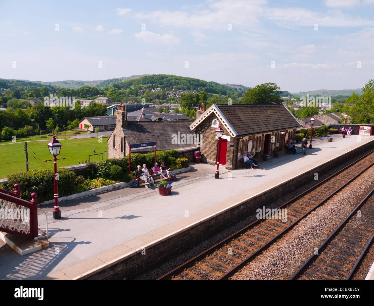 Settle railway station on the Settle to Carlisle railway line.Yorkshire ...