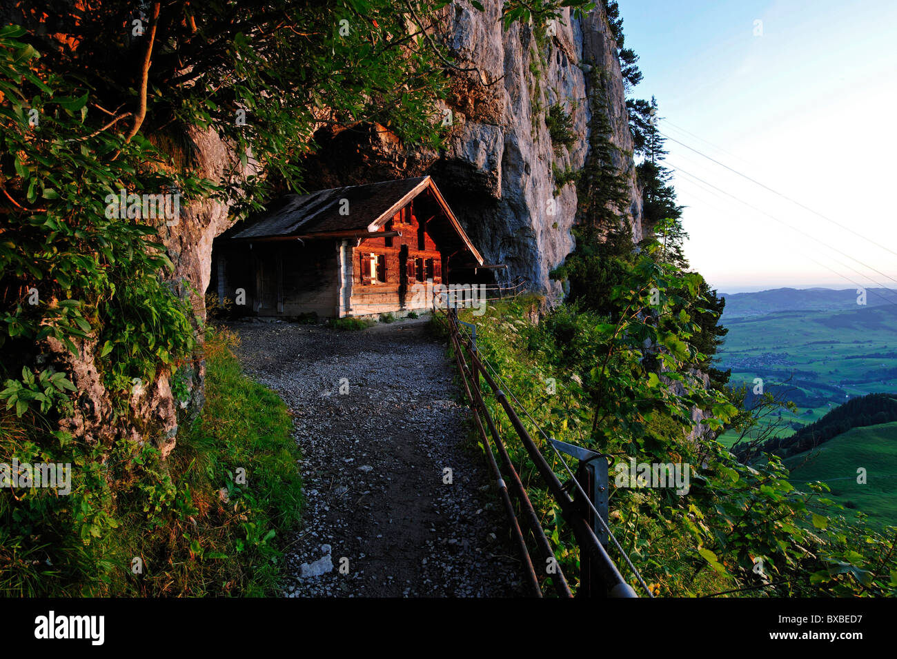 Wildkirchli below the Ebenalp, Alpstein Mountains, Canton Appenzell ...