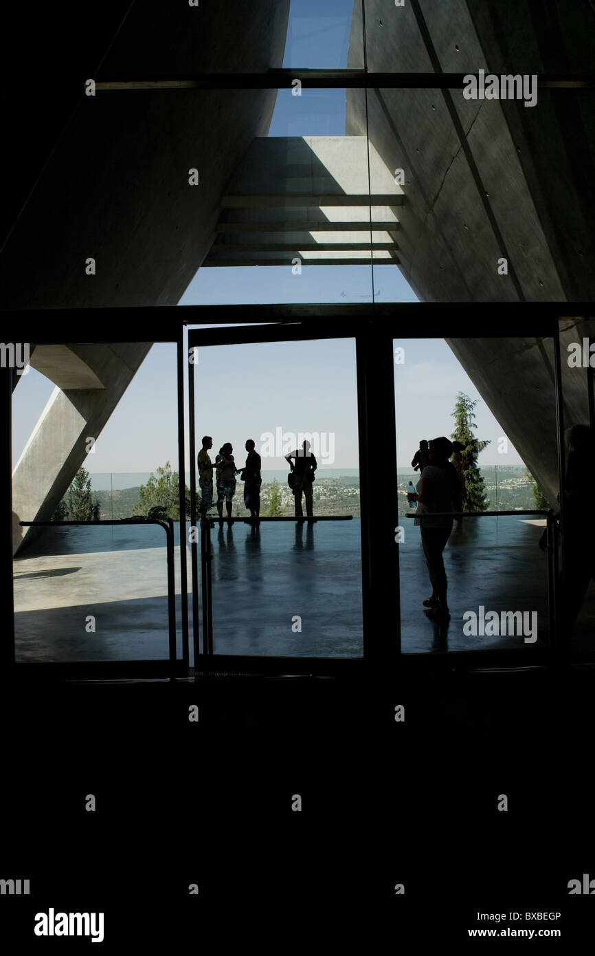 Inside the Yad VaShem the Holocaust Museum looking over the Judean ...
