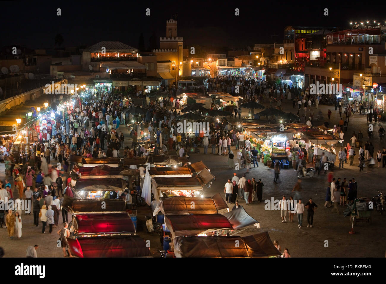 Djemaa el-Fna market ,at night in Marrakech,Morocco Stock Photo - Alamy