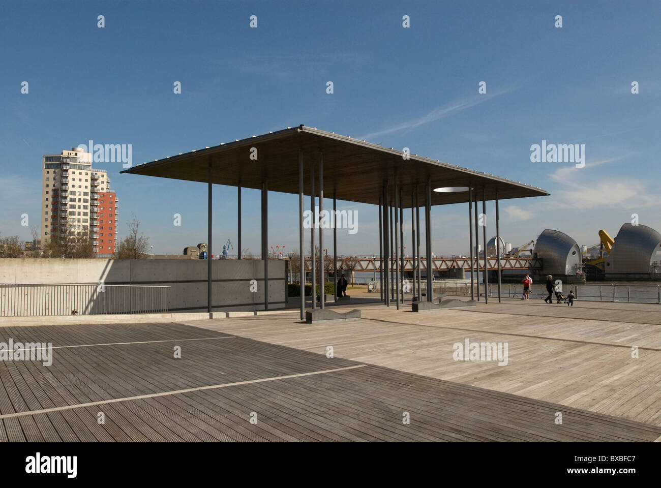 Pavilion of Remembrance at the Thames Barrier Park East London UK Stock ...
