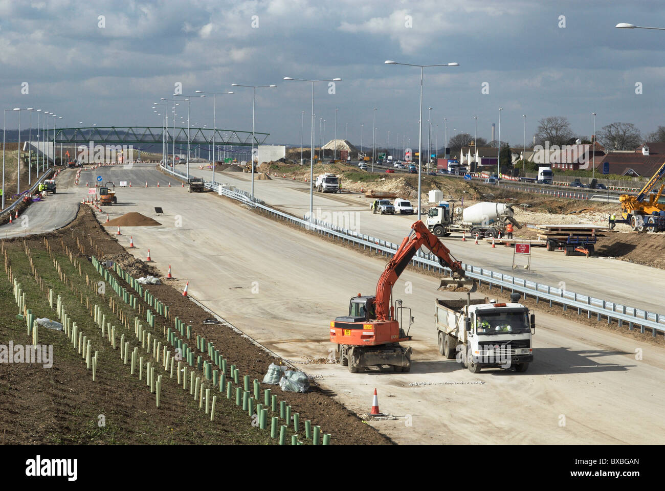 Junction upgrade of A2 near Bean Kent UK Stock Photo - Alamy