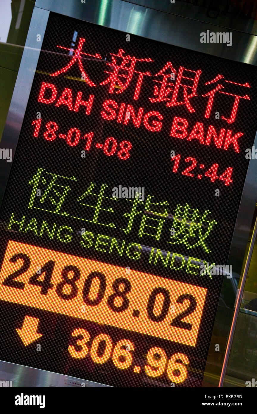 Ticker tape sign of foreign stock markets and prices Stock Photo - Alamy