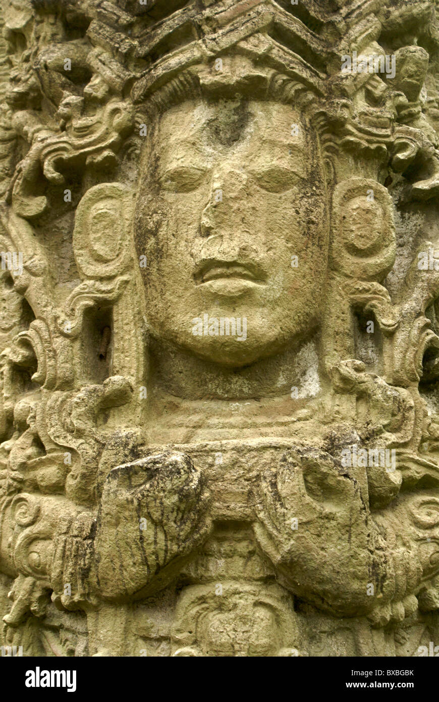 Lokeness of Copan ruler 18 Rabbit on Stela A at the Mayan ruins of ...