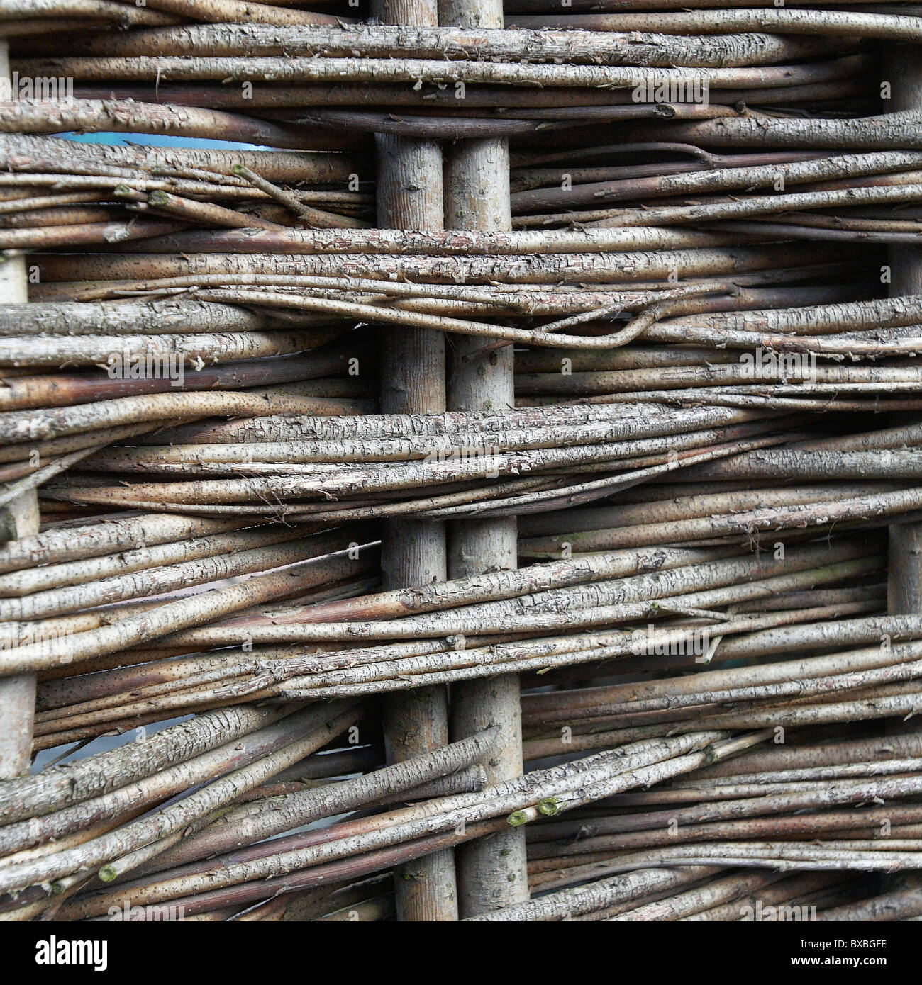 Woven hazel fencing Stock Photo - Alamy