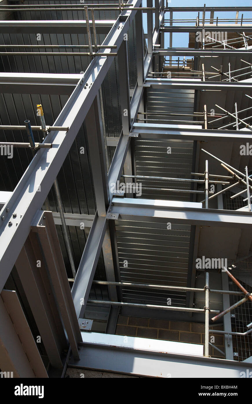 Exposed framework of a building under construction High Wycombe UK ...