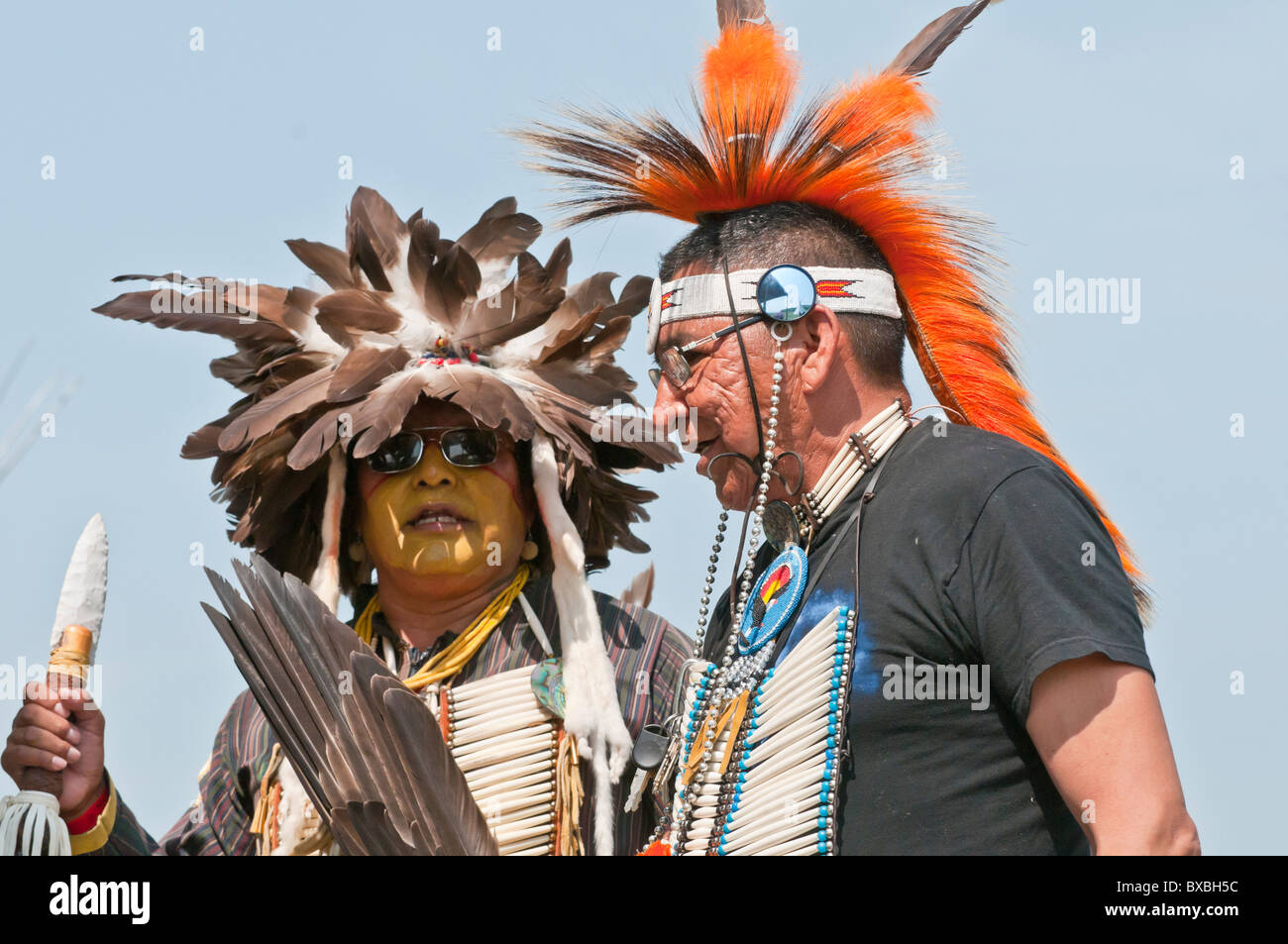 Adult male dancers, Pow-wow, Blackfoot Crossing Historical Park ...