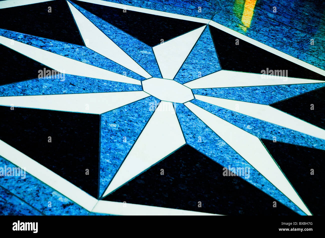 Compass rose in granite on floor of office building Stock Photo - Alamy