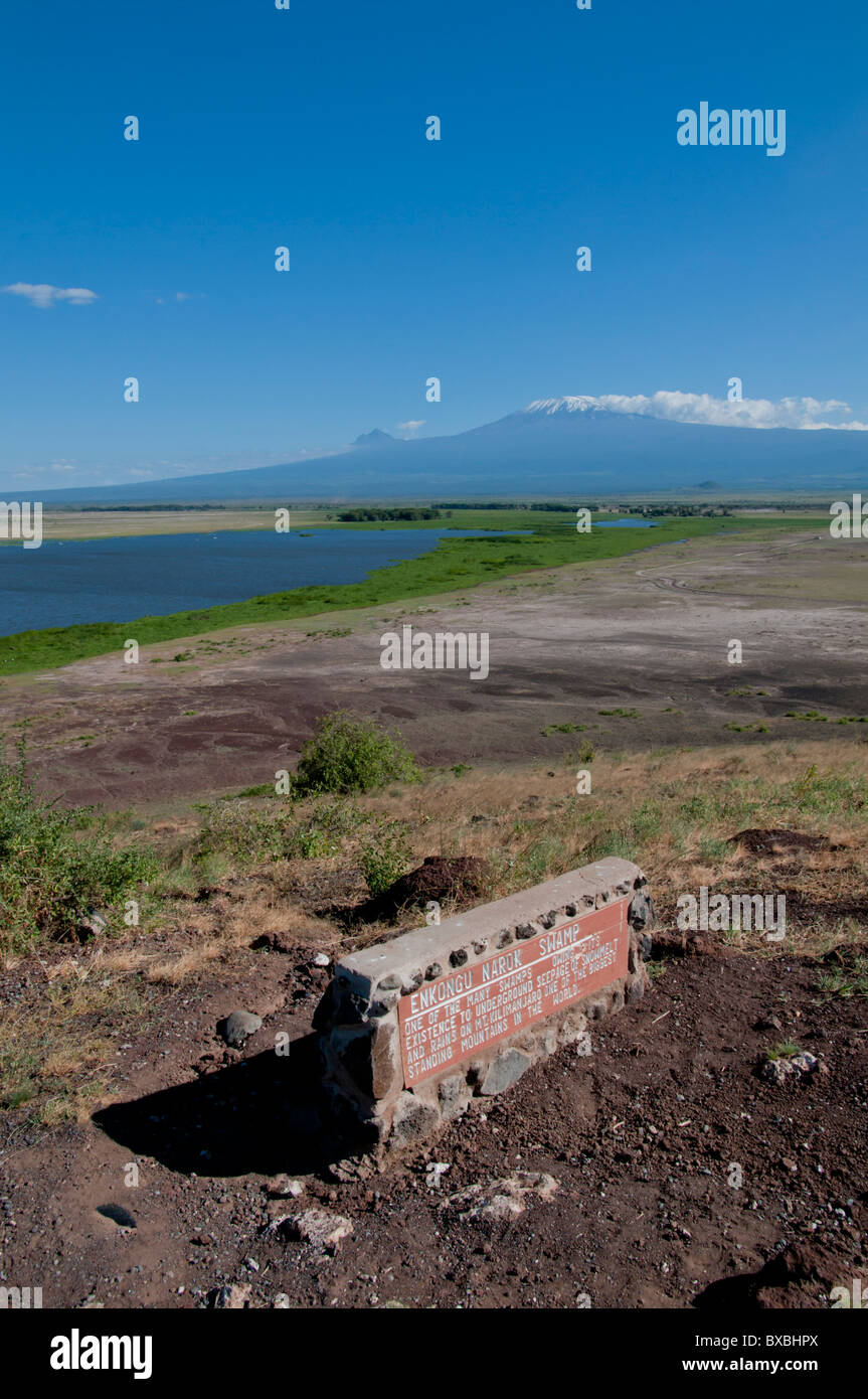 Kenya, Amboseli, Kilimanjaro, view from Observation Hill Stock Photo ...