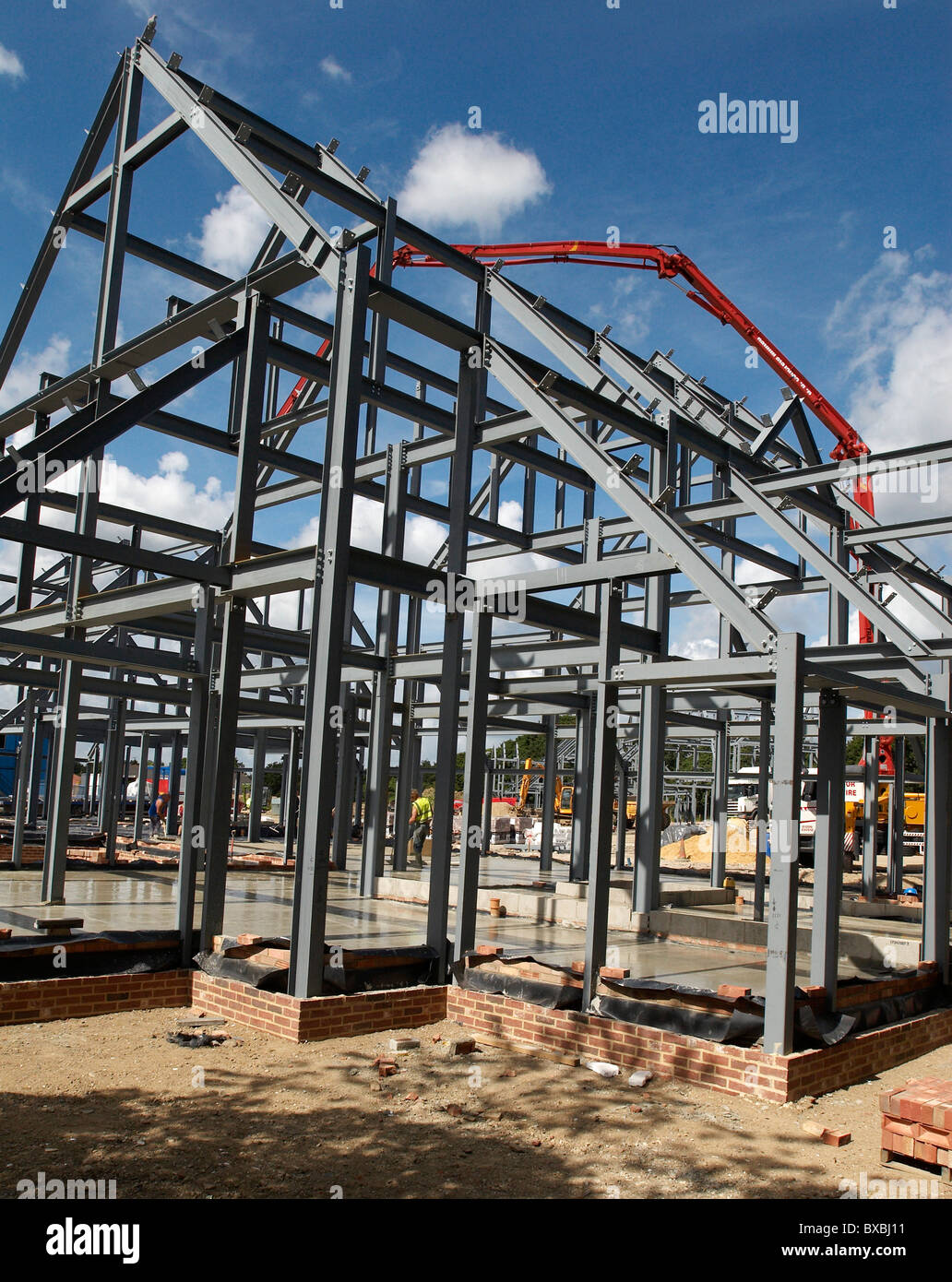 Framework to a new building Colchester Essex UK Stock Photo - Alamy