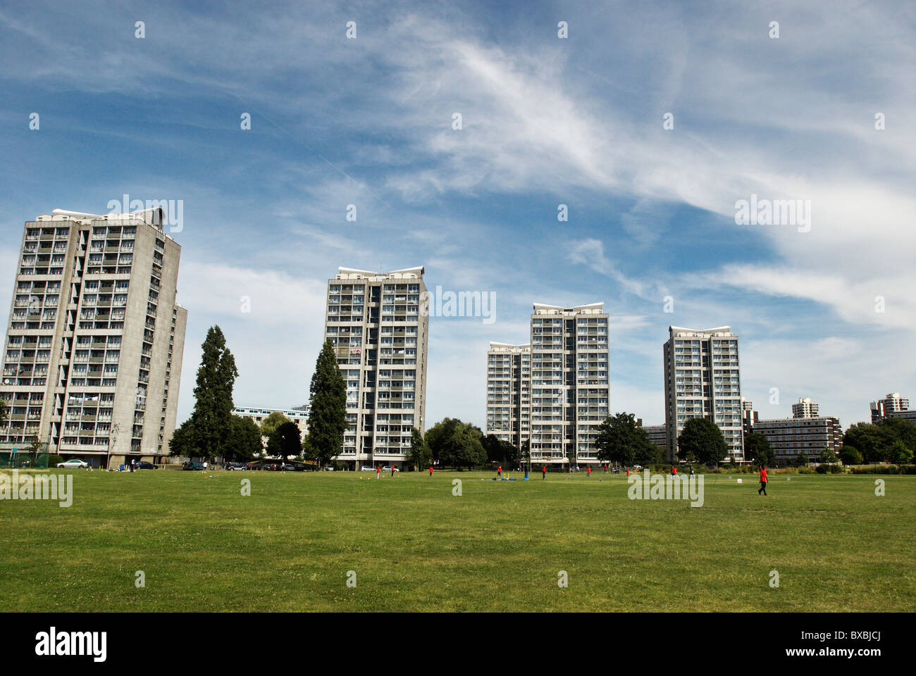 Council blocks of flats on the Brandon Estate Kennington South London ...