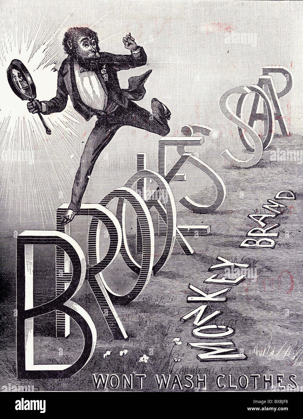 Brooke's Soap Monkey Brand advert Victorian advertisement circa 1889 ...