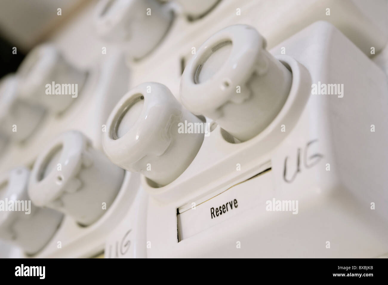 Electrical installation with old screw-in fuses, Switzerland, Europe ...