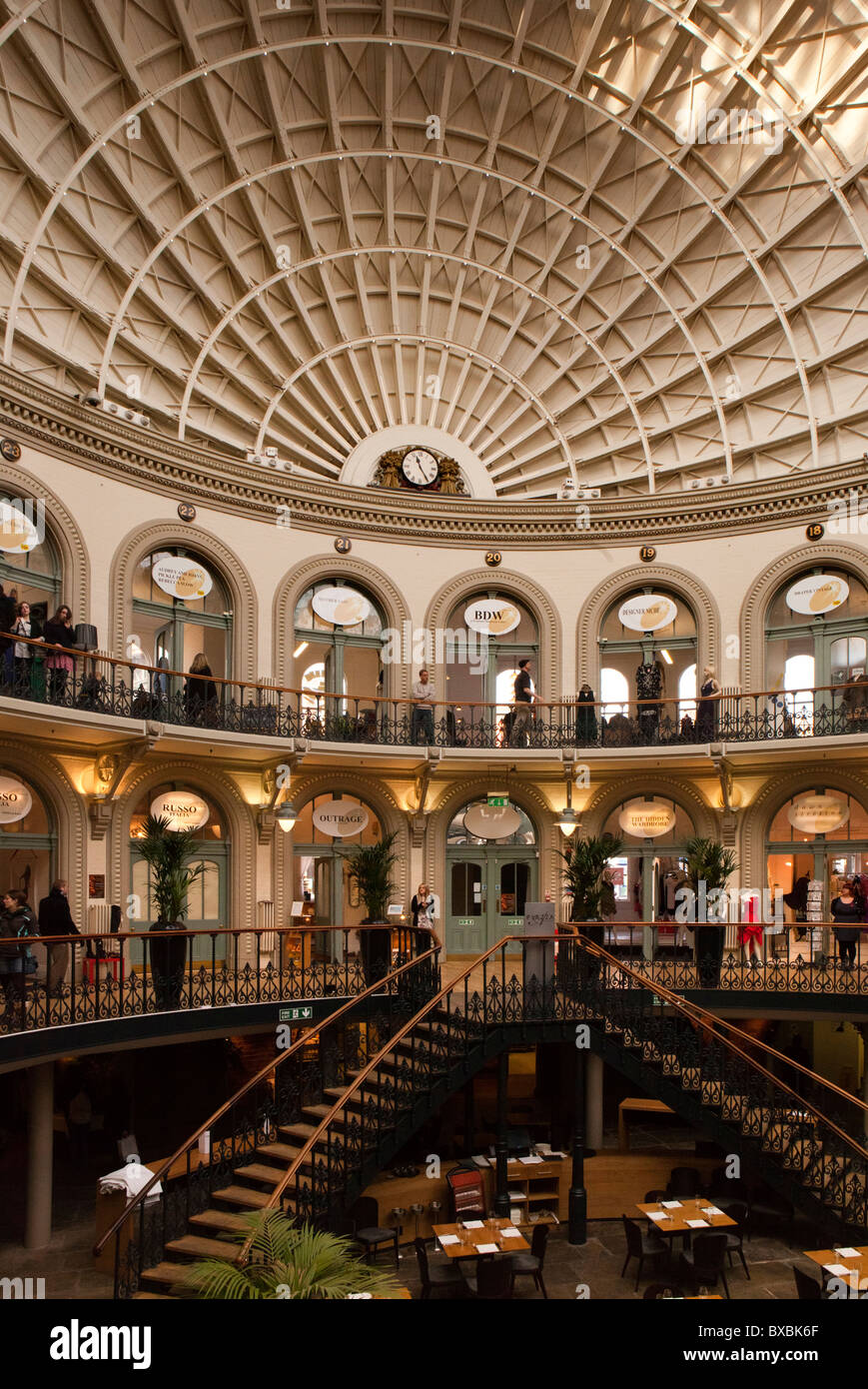 UK, England, Yorkshire, Leeds, Corn Exchange shopping centre interior ...