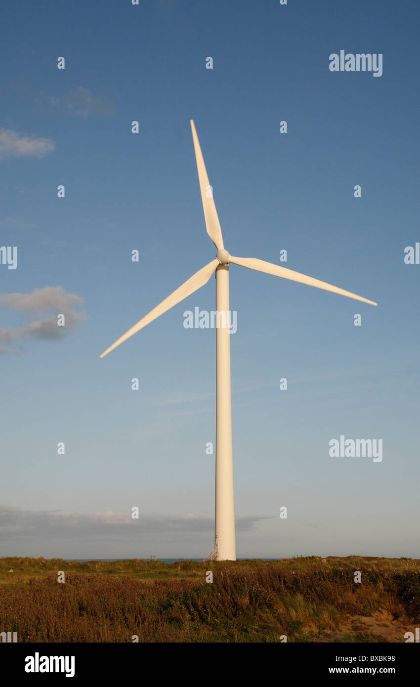 One of the fourteen wind turbines at the Carnsore Point wind farm ...