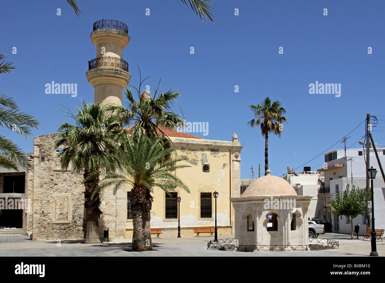 Minaret with fountain house, Ierapetra, Crete, Greece, Europe Stock ...